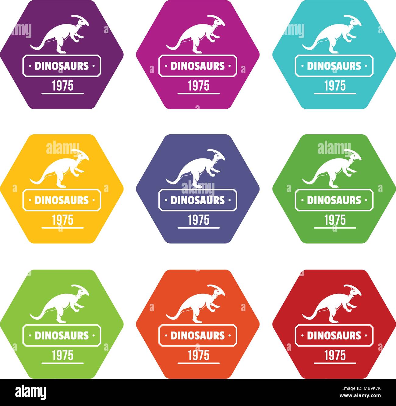 Dinosaur lizard icons set 9 vector Stock Vector Image & Art - Alamy