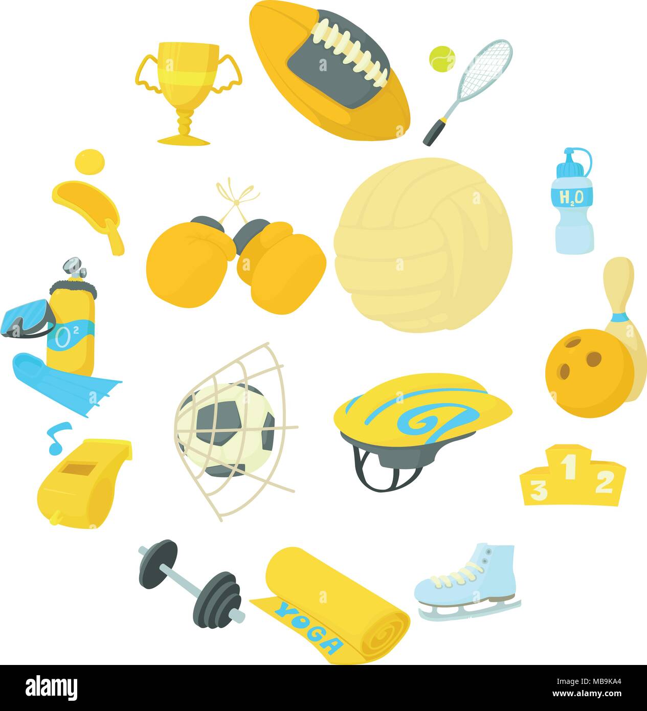Sport items icons set, cartoon style Stock Vector Image & Art - Alamy