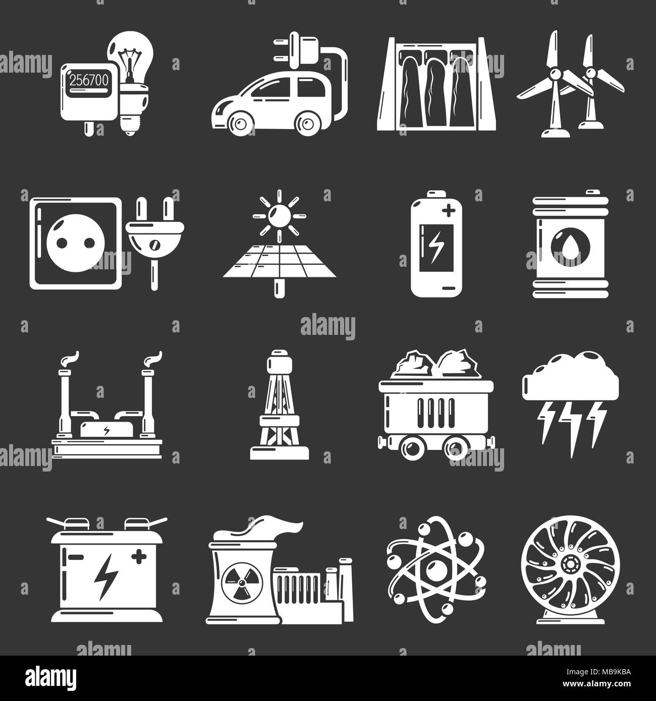Energy sources icons set grey vector Stock Vector Image & Art - Alamy