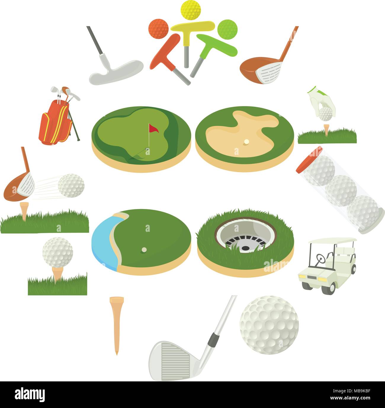 Golf items icons set, cartoon style Stock Vector Image & Art - Alamy