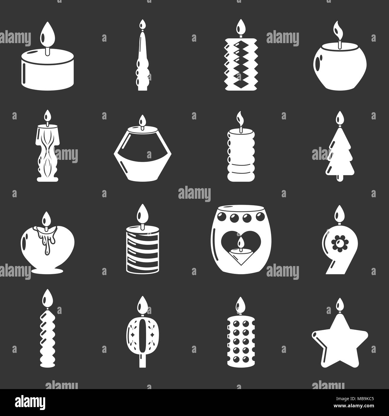Candle forms icons set grey vector Stock Vector Image & Art - Alamy