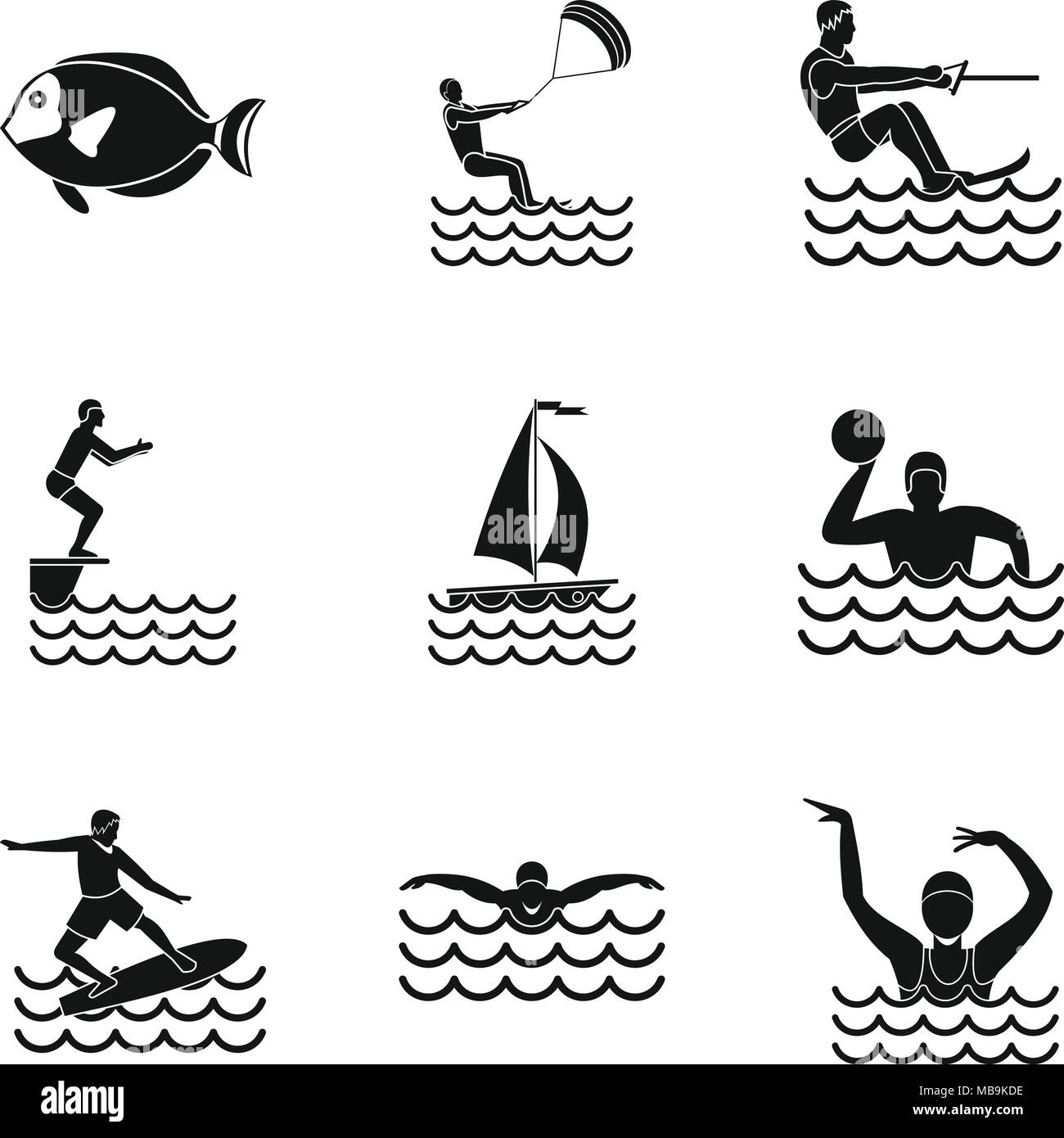 Water fun icons set, simple style Stock Vector Image & Art - Alamy