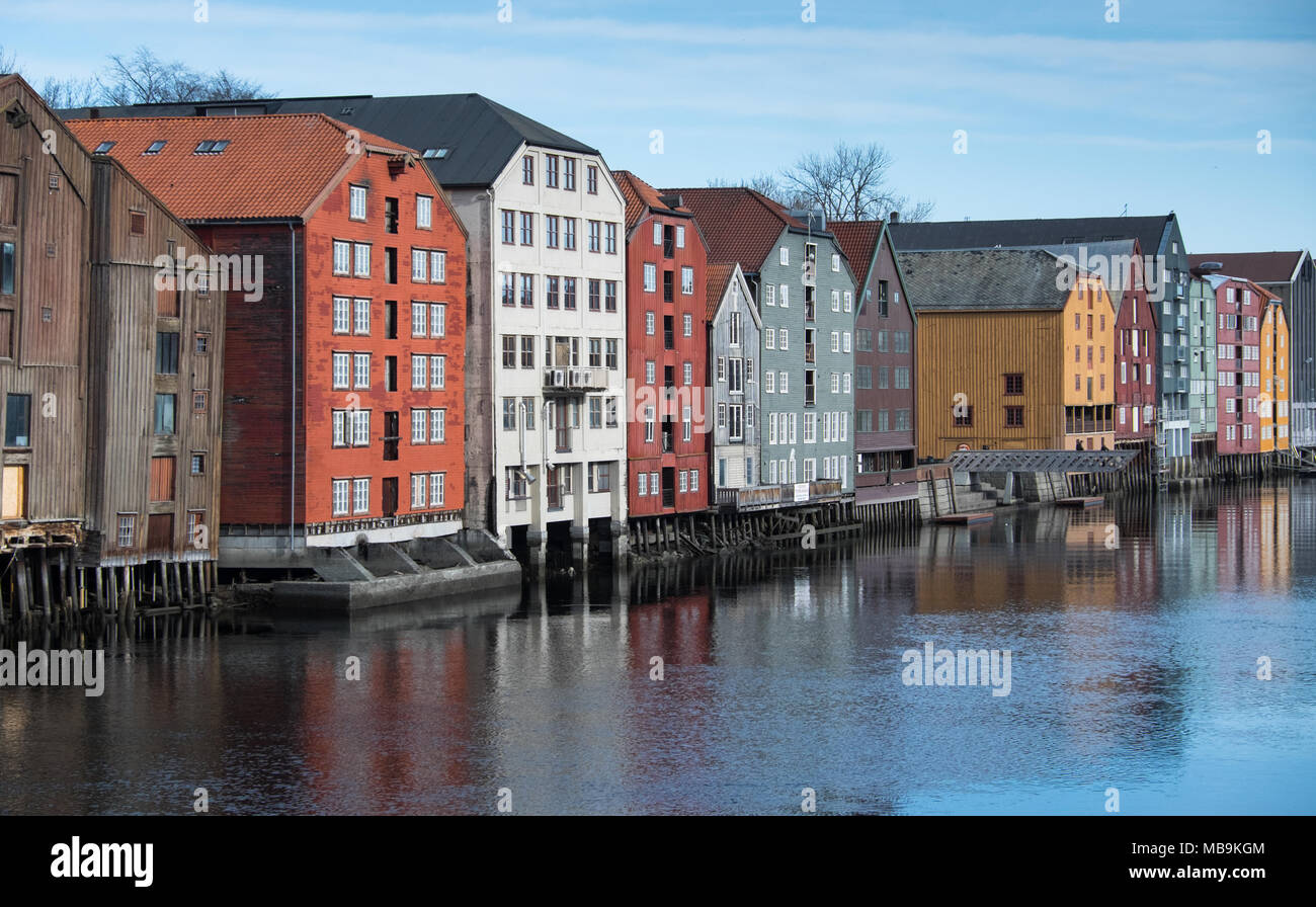 Trondheim Norway street scene Stock Photo - Alamy
