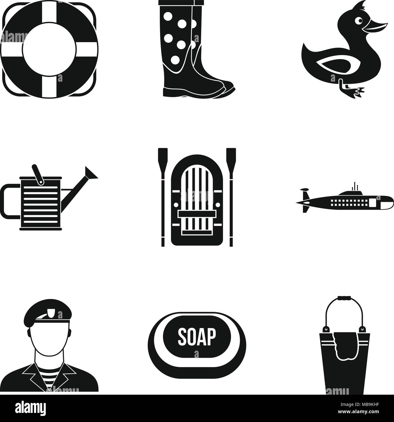 Water activity icons set, simple style Stock Vector Image & Art - Alamy