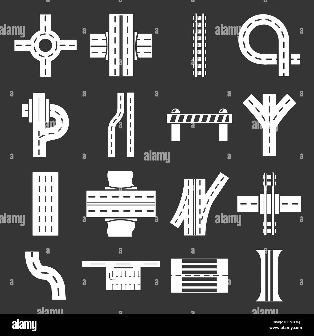 Road parts constructor icons set grey vector Stock Vector Image & Art ...