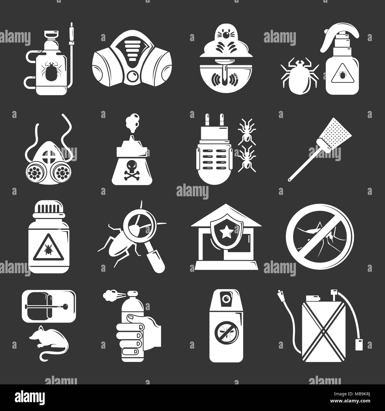 Pest control tools icons set grey vector Stock Vector Image & Art - Alamy