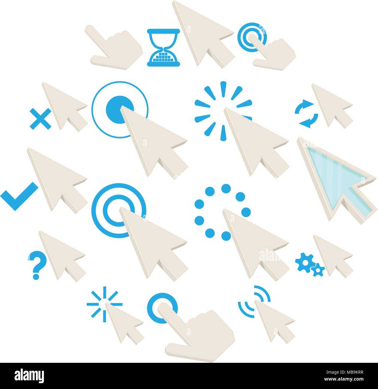 Click symbols icons set, cartoon style Stock Vector Image & Art - Alamy
