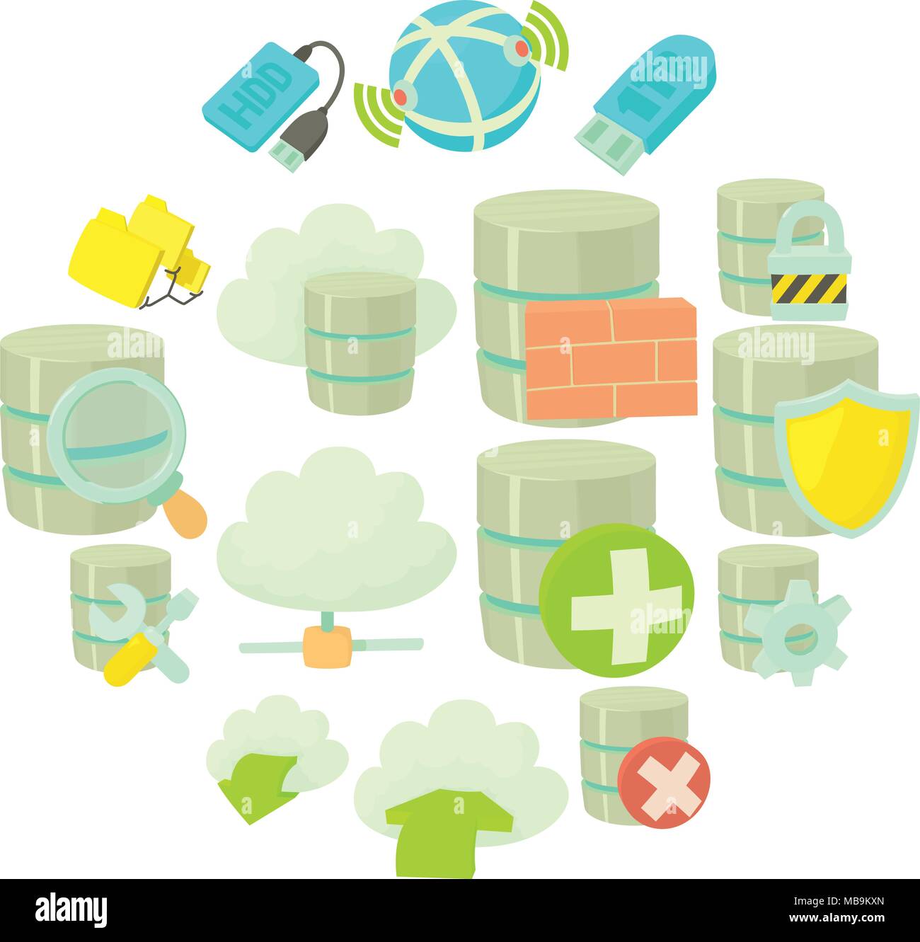 Database symbols icons set, cartoon style Stock Vector Image & Art - Alamy