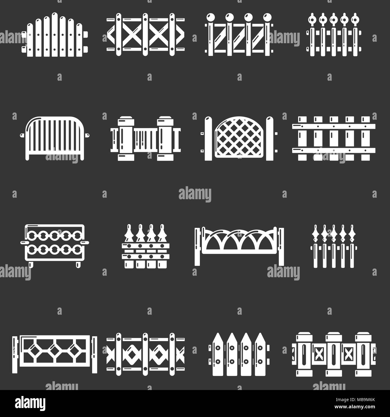 Different fencing icons set grey vector Stock Vector Image & Art - Alamy