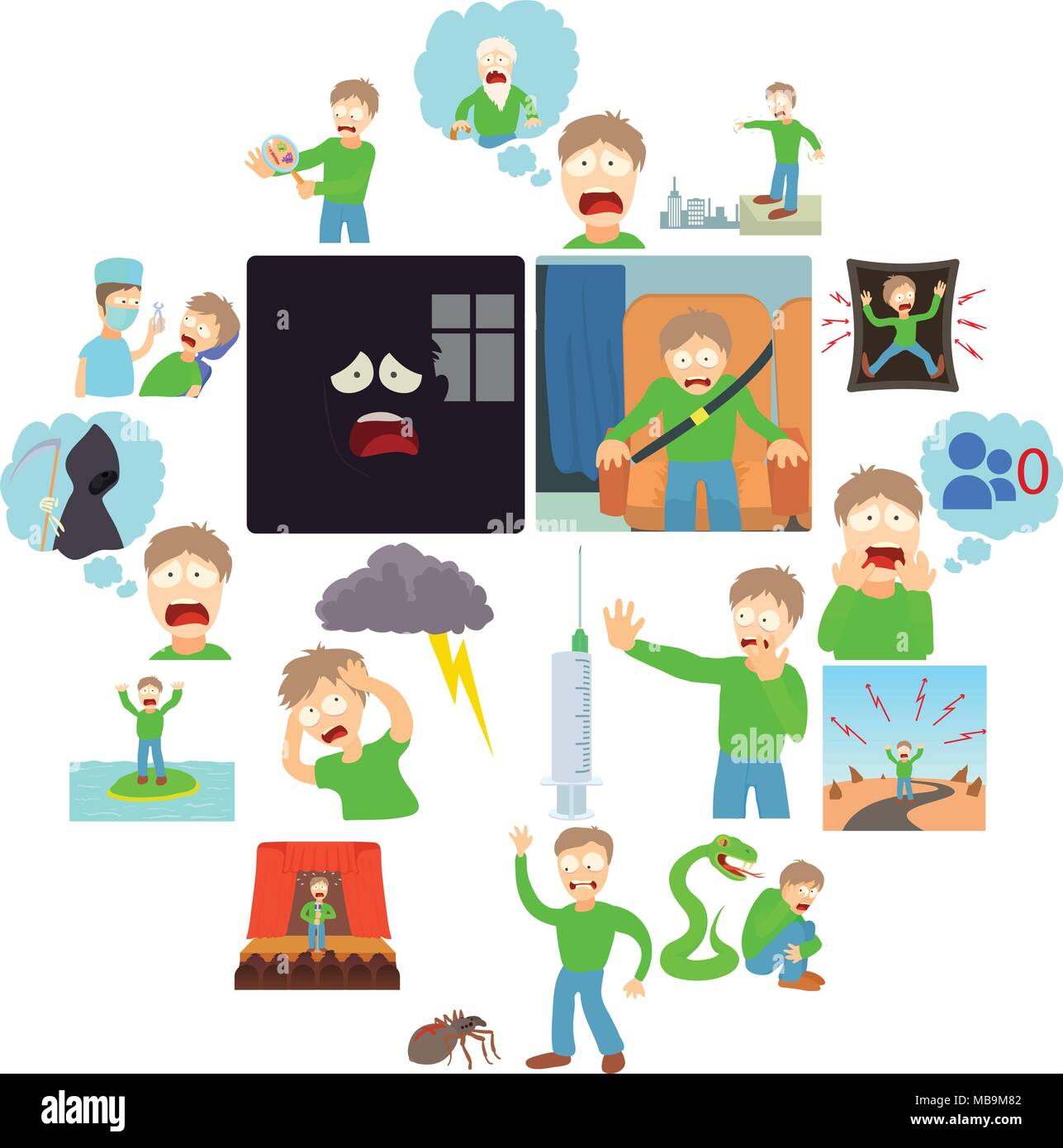 Phobias icons set human, cartoon style Stock Vector Image & Art - Alamy Phobias icons set human, cartoon style Stock Vector Image & Art - Alamy