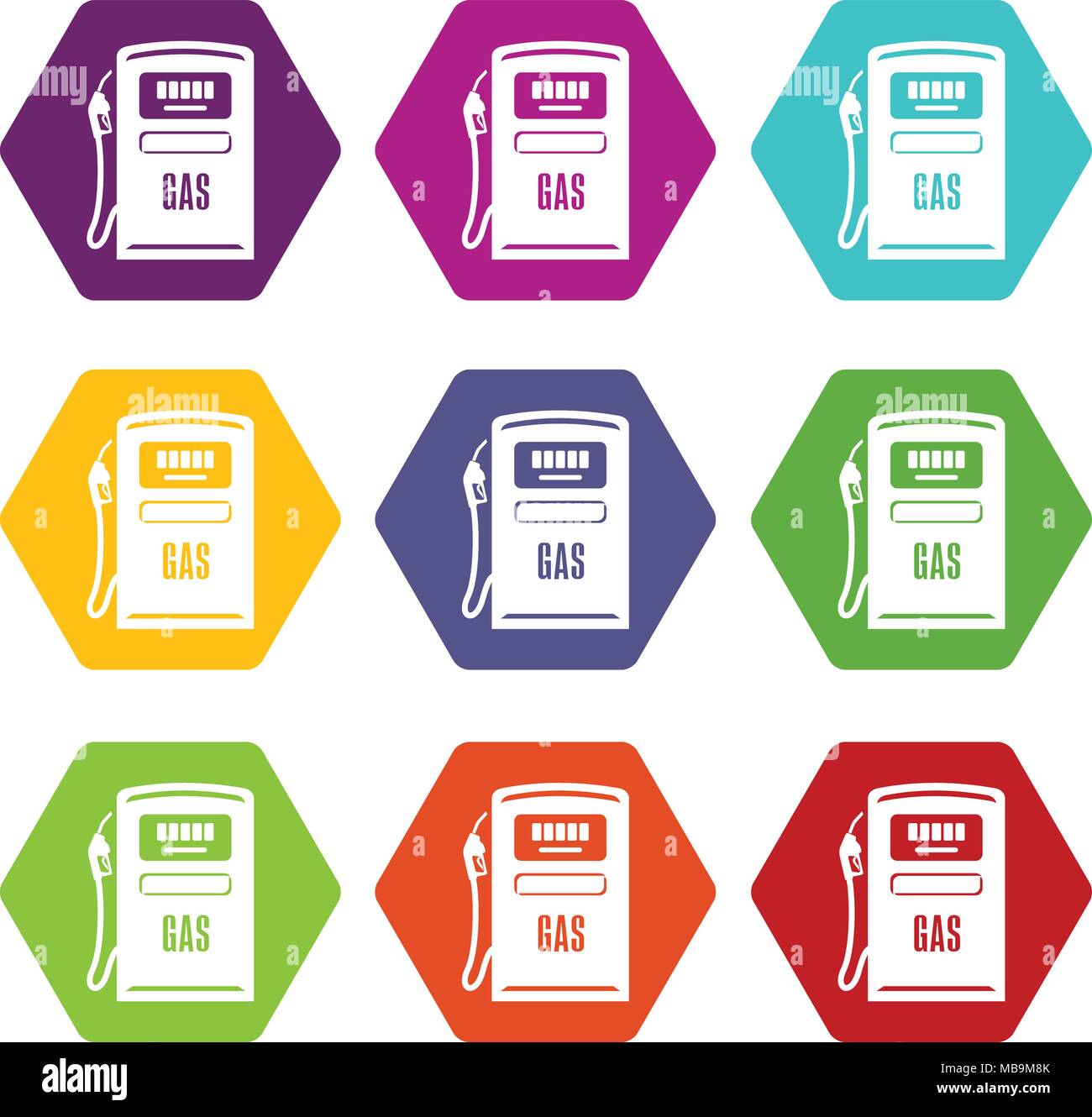 Gas column icons set 9 vector Stock Vector Image & Art - Alamy
