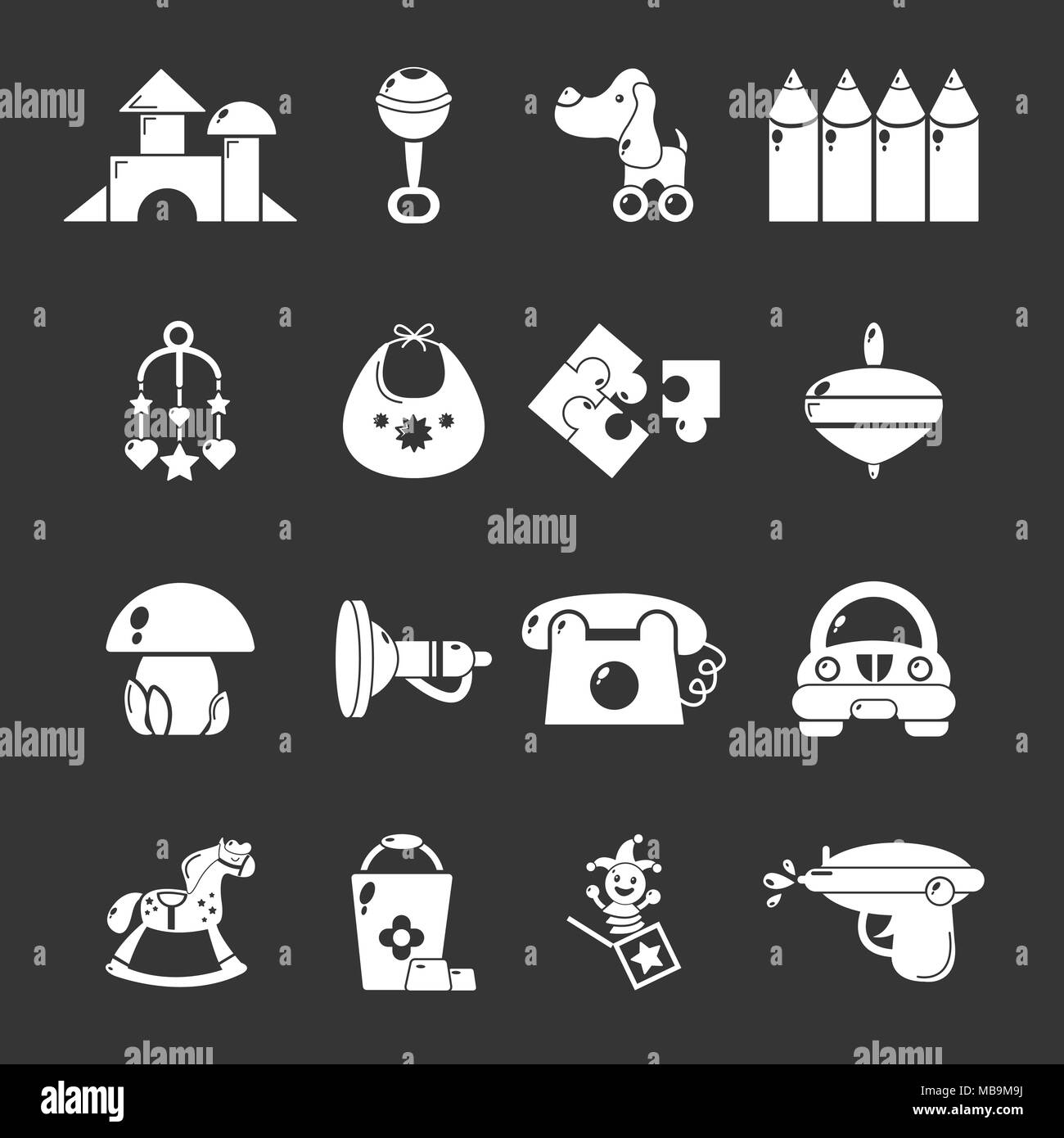 Kindergarten icons set grey vector Stock Vector Image & Art - Alamy