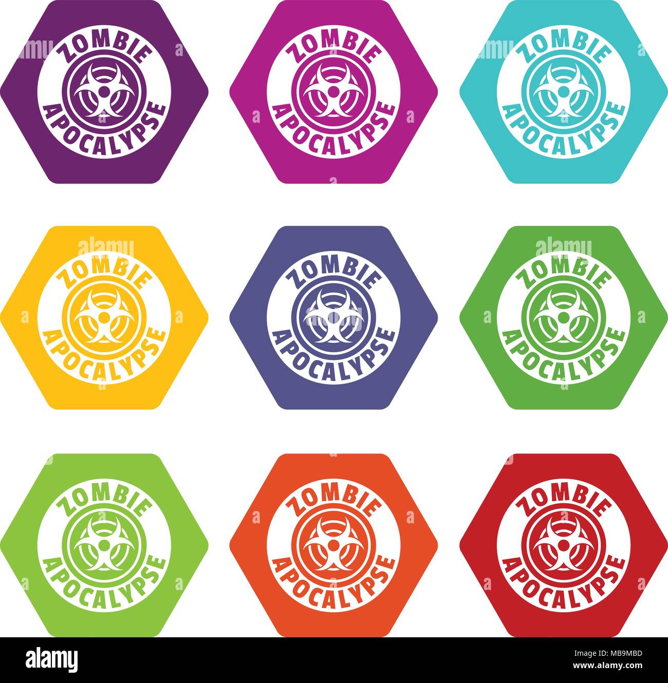 Zombie infection icons set 9 vector Stock Vector Image & Art - Alamy