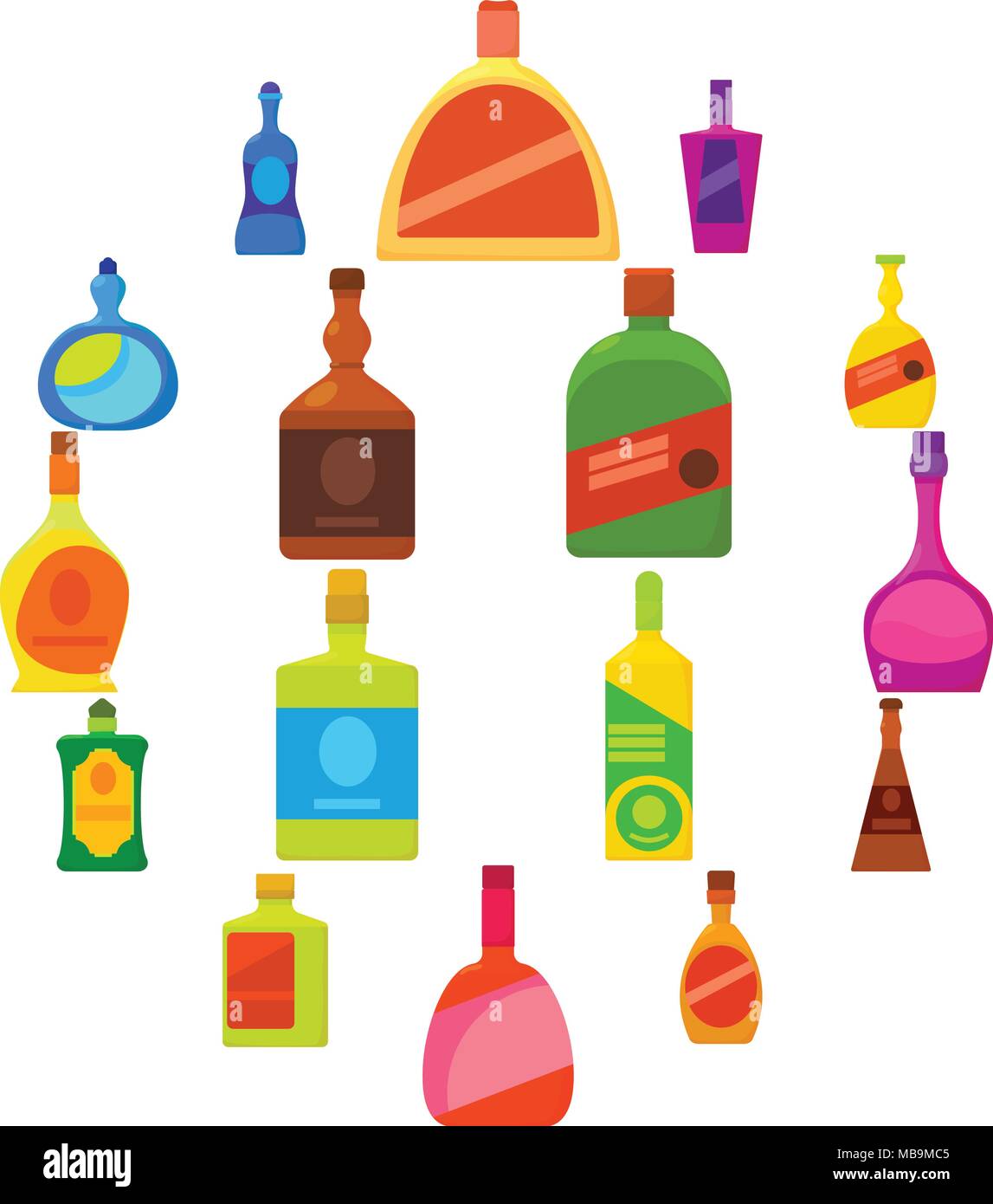 Bottles types icons set, cartoon style Stock Vector Image & Art - Alamy