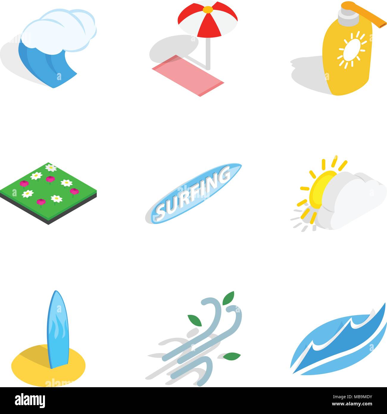 Water adventure icons set, isometric style Stock Vector Image & Art - Alamy