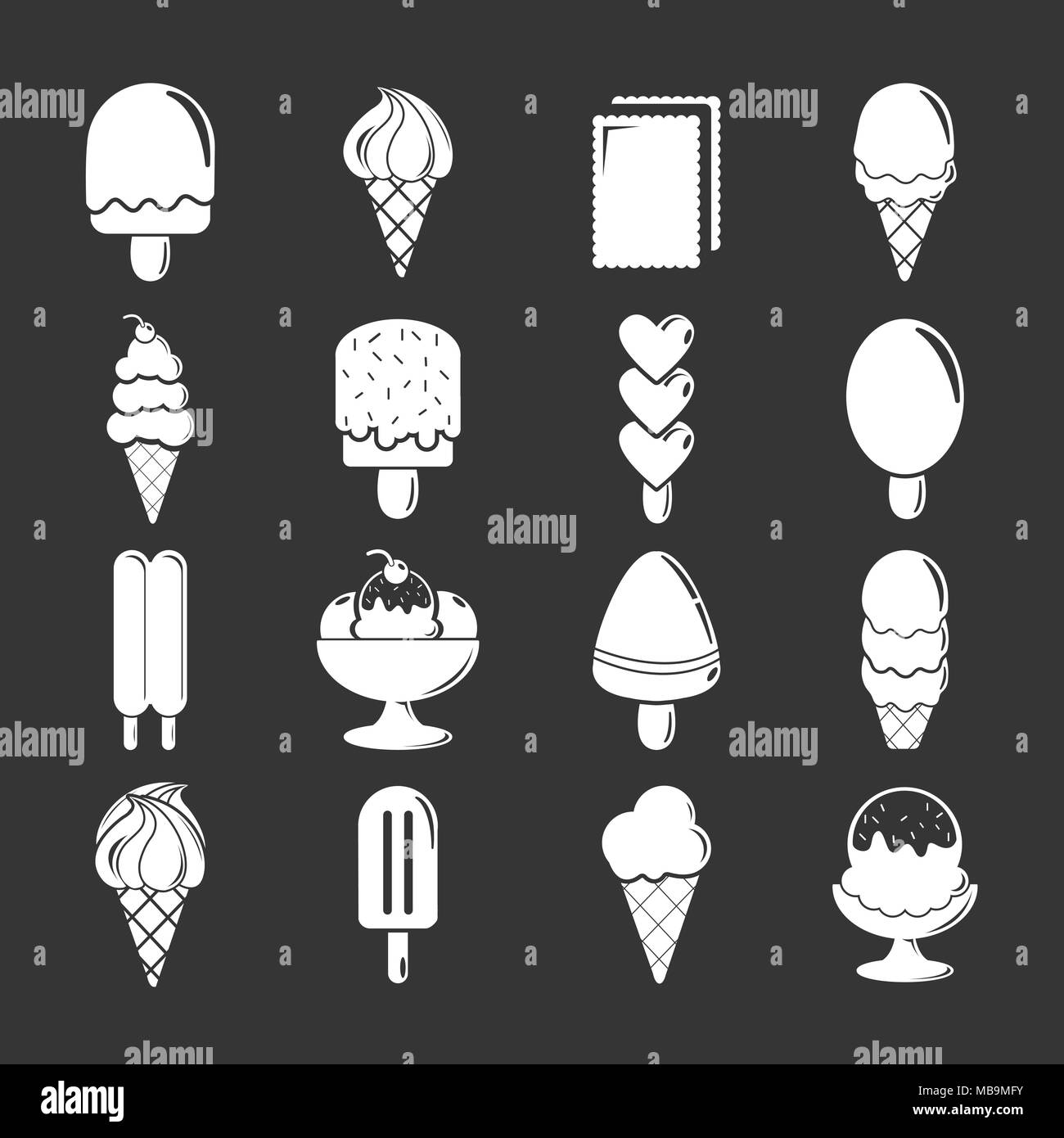 Ice cream icons set grey vector Stock Vector Image & Art - Alamy