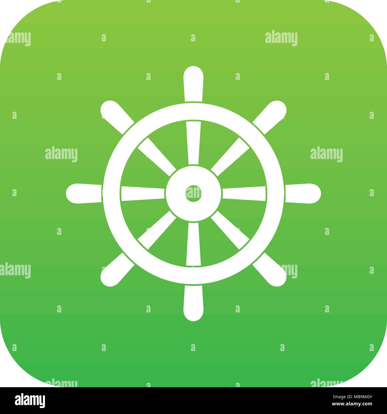 Wooden ship wheel icon digital green Stock Vector Image & Art - Alamy