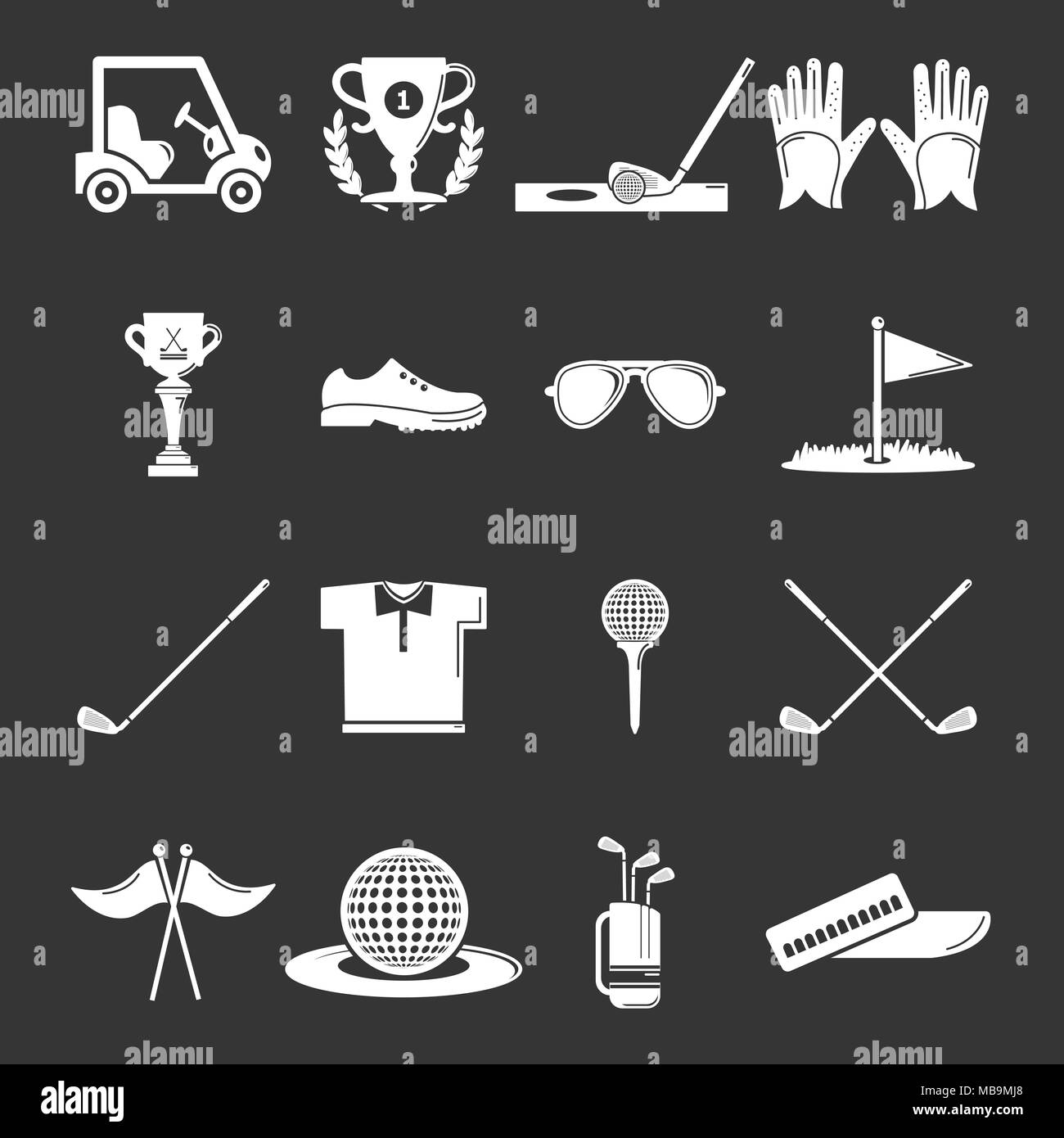Golf icons set grey vector Stock Vector Image & Art - Alamy