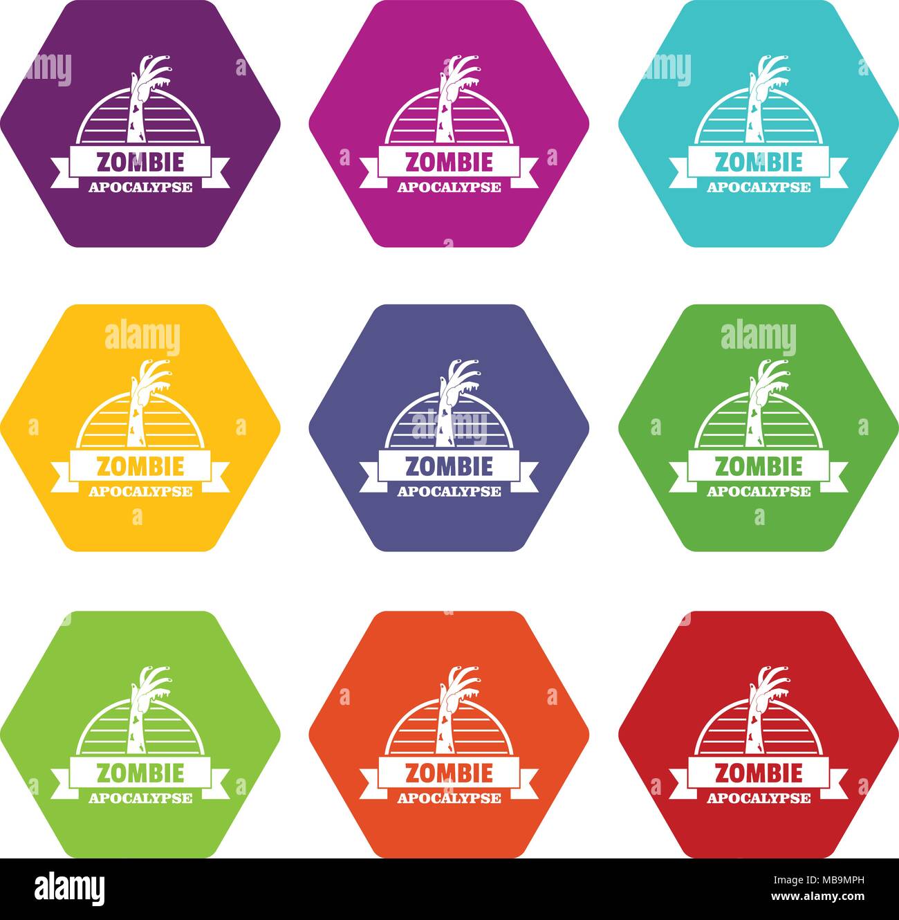 Zombie catching icons set 9 vector Stock Vector Image & Art - Alamy