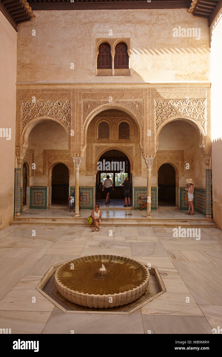Patio of Mexuar in the Nasrid palace, Alhambra complex, Granada ...