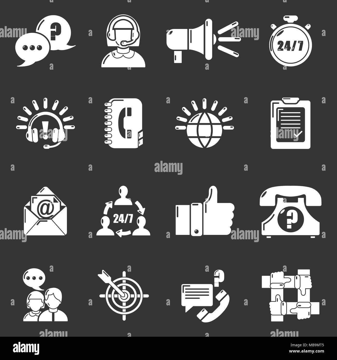 Call center icons set grey vector Stock Vector Image & Art - Alamy