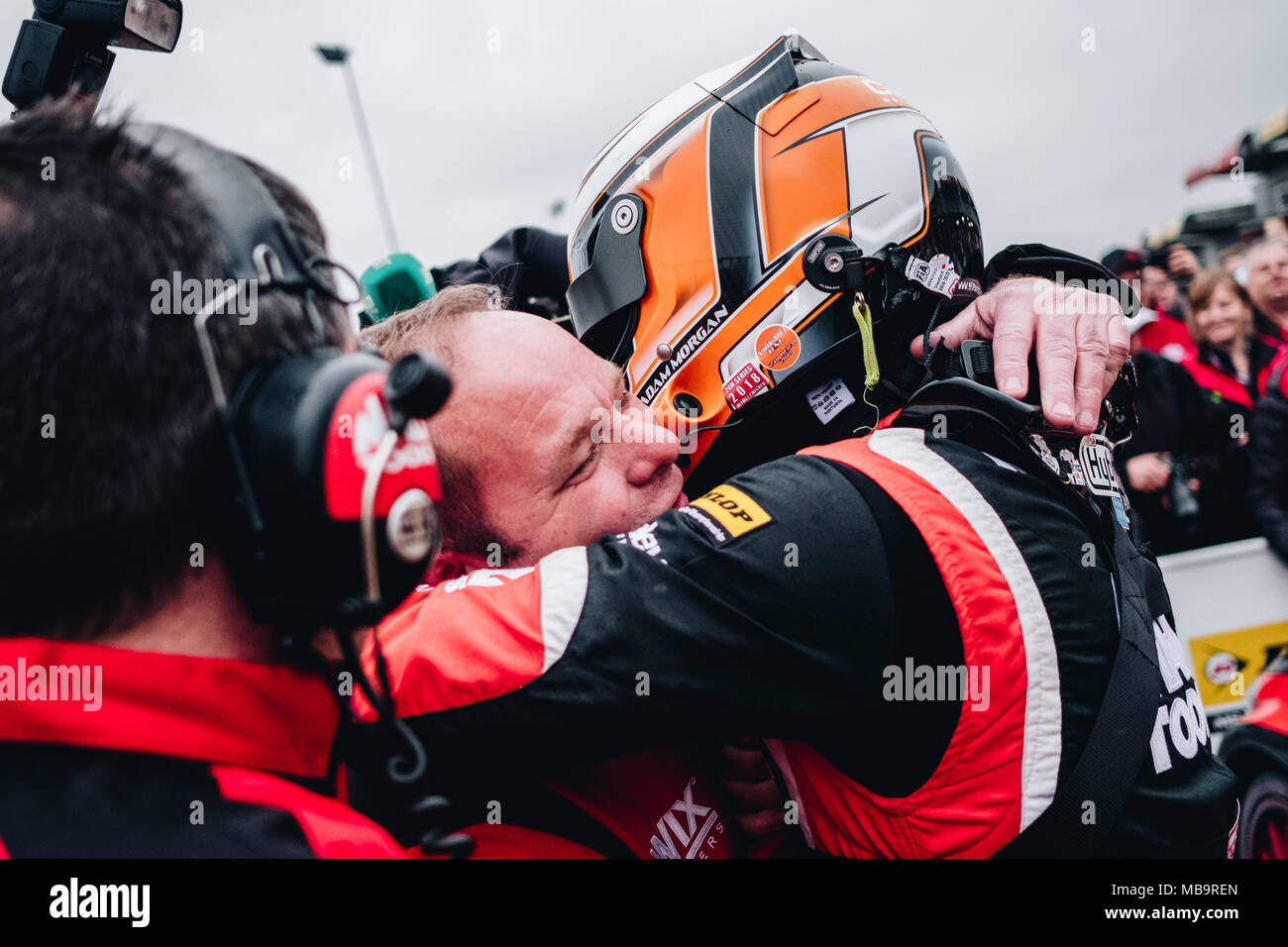 Longfield, Kent, UK. 8th April, 2018. BTCC racing driver Adam Morgan ...