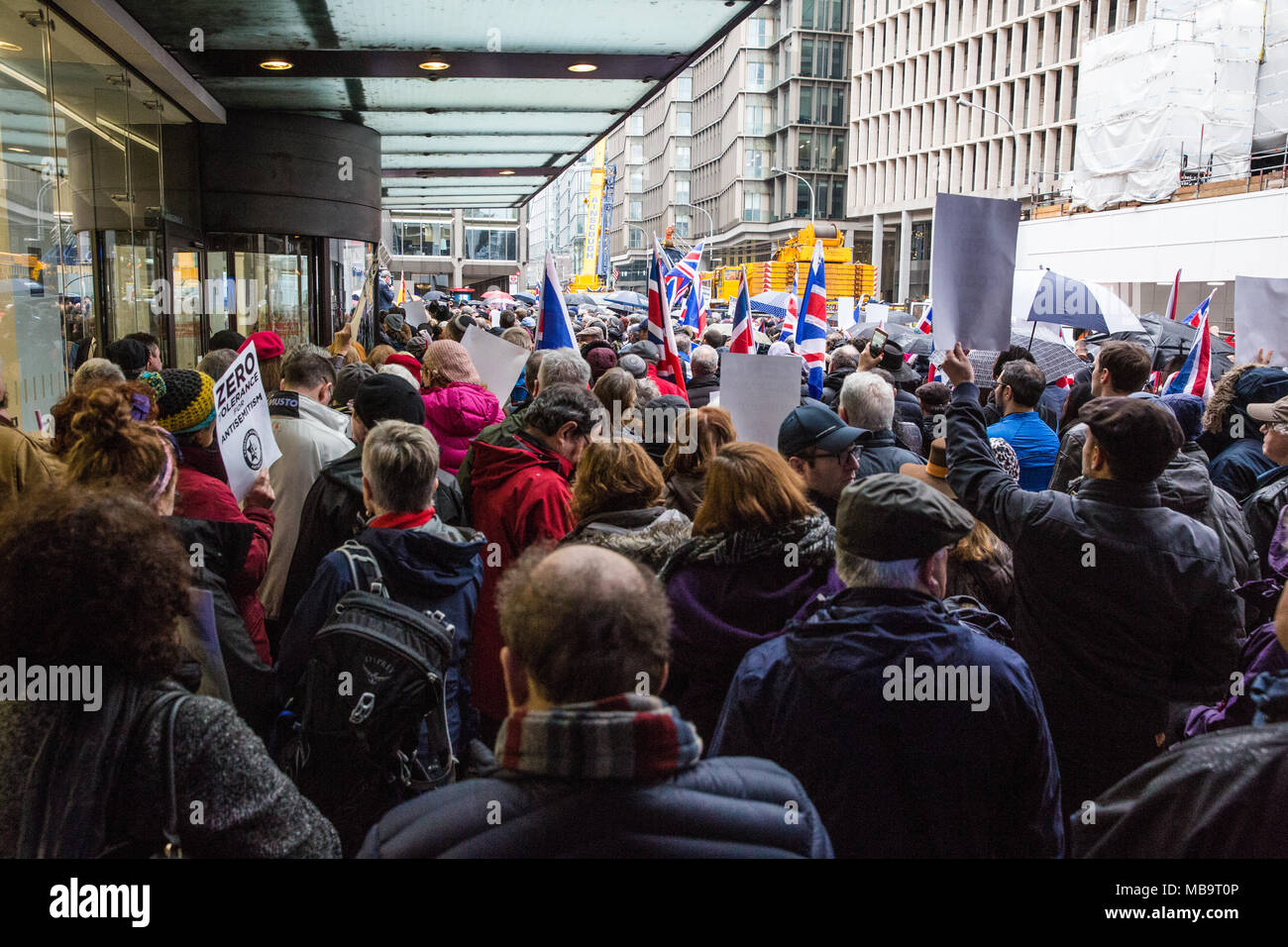 London, UK. 8th April, 2018. Jews and non-Jews attend a demonstration ...
