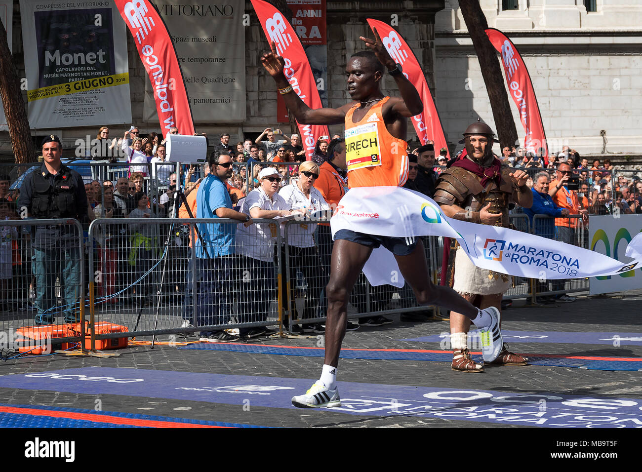 Rome, Italy. 8th Apr, 2018: Cosmas Jairus Kipchoge Birech wins the 24th ...