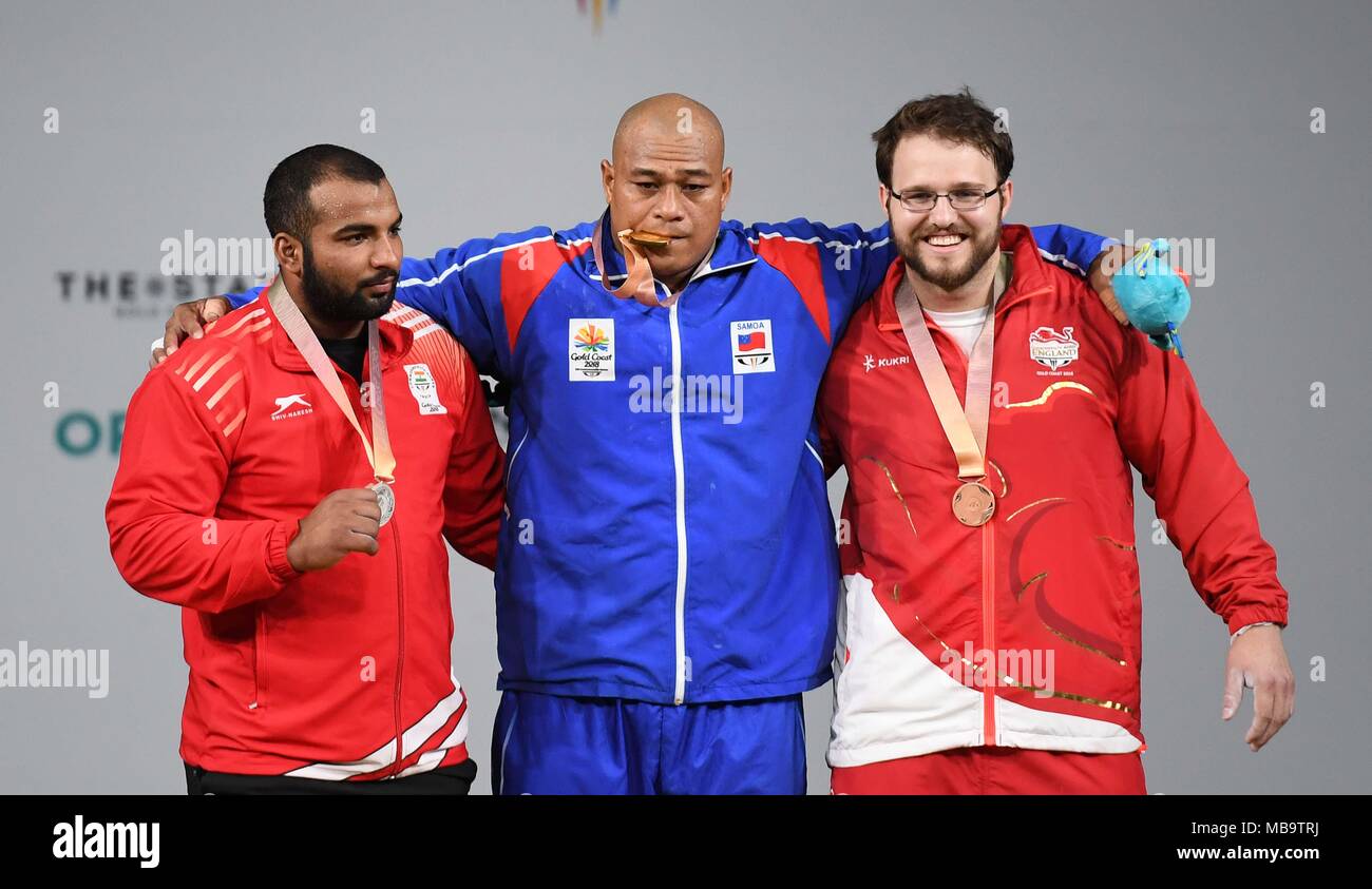 Queensland, Australia. 9th Apr, 2018. The podium. (l to r) Pardeep ...