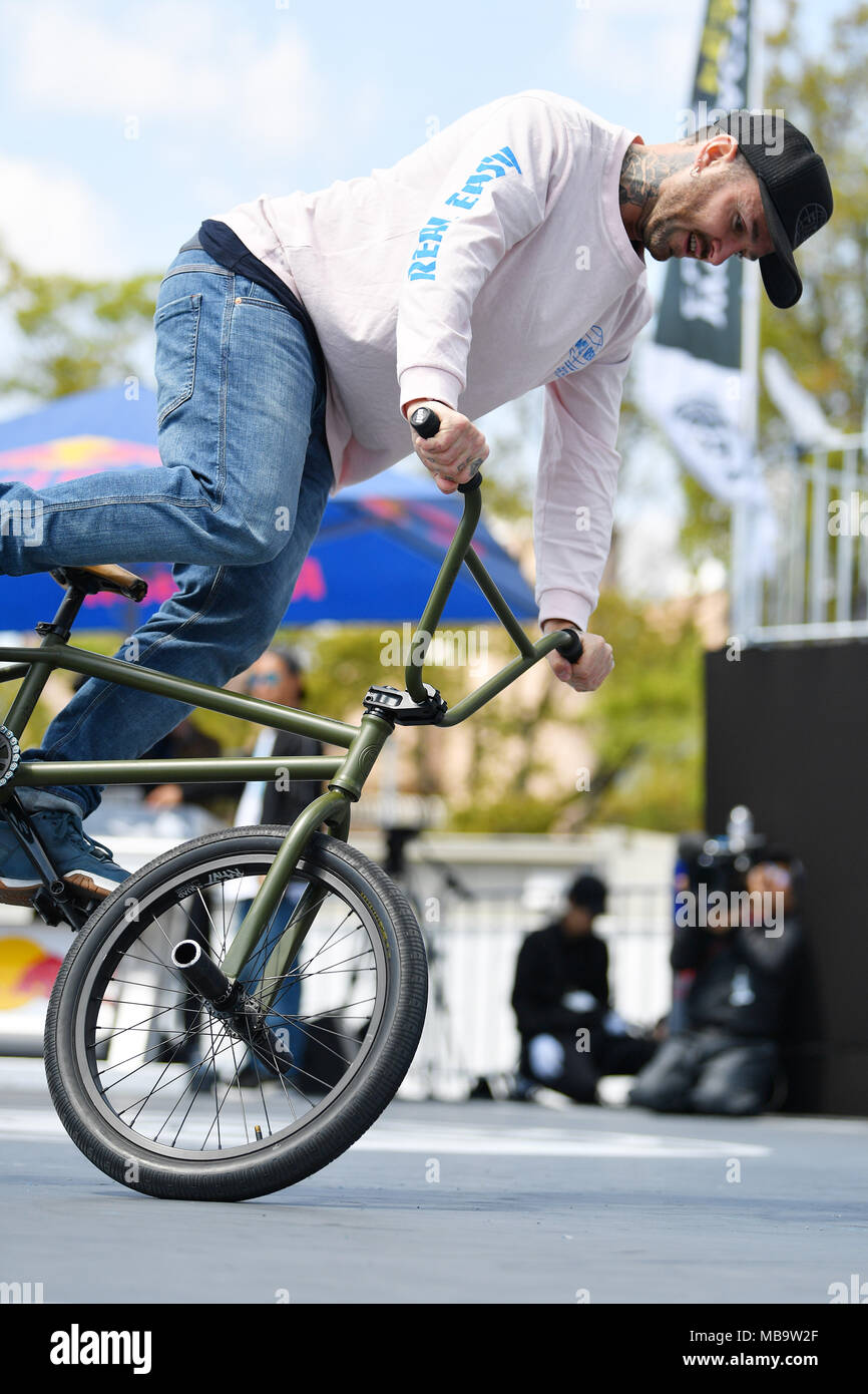 Hiroshima, Japan. Credit: MATSUO. 8th Apr, 2018. Alex Jumelin (FRA) BMX ...