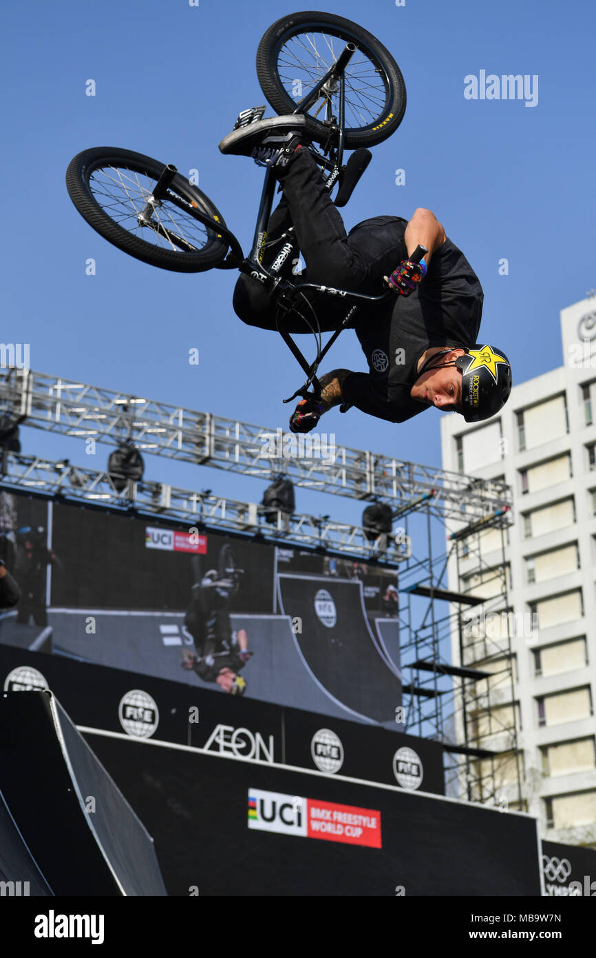 Hiroshima, Japan. Credit: MATSUO. 8th Apr, 2018. Brandon Loupos (AUS ...