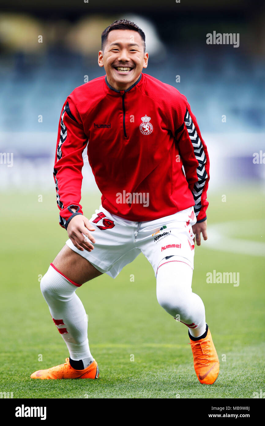 Barcelona, Spain. Credit: D. 7th Apr, 2018. Yosuke Ideguchi (Leonesa ...