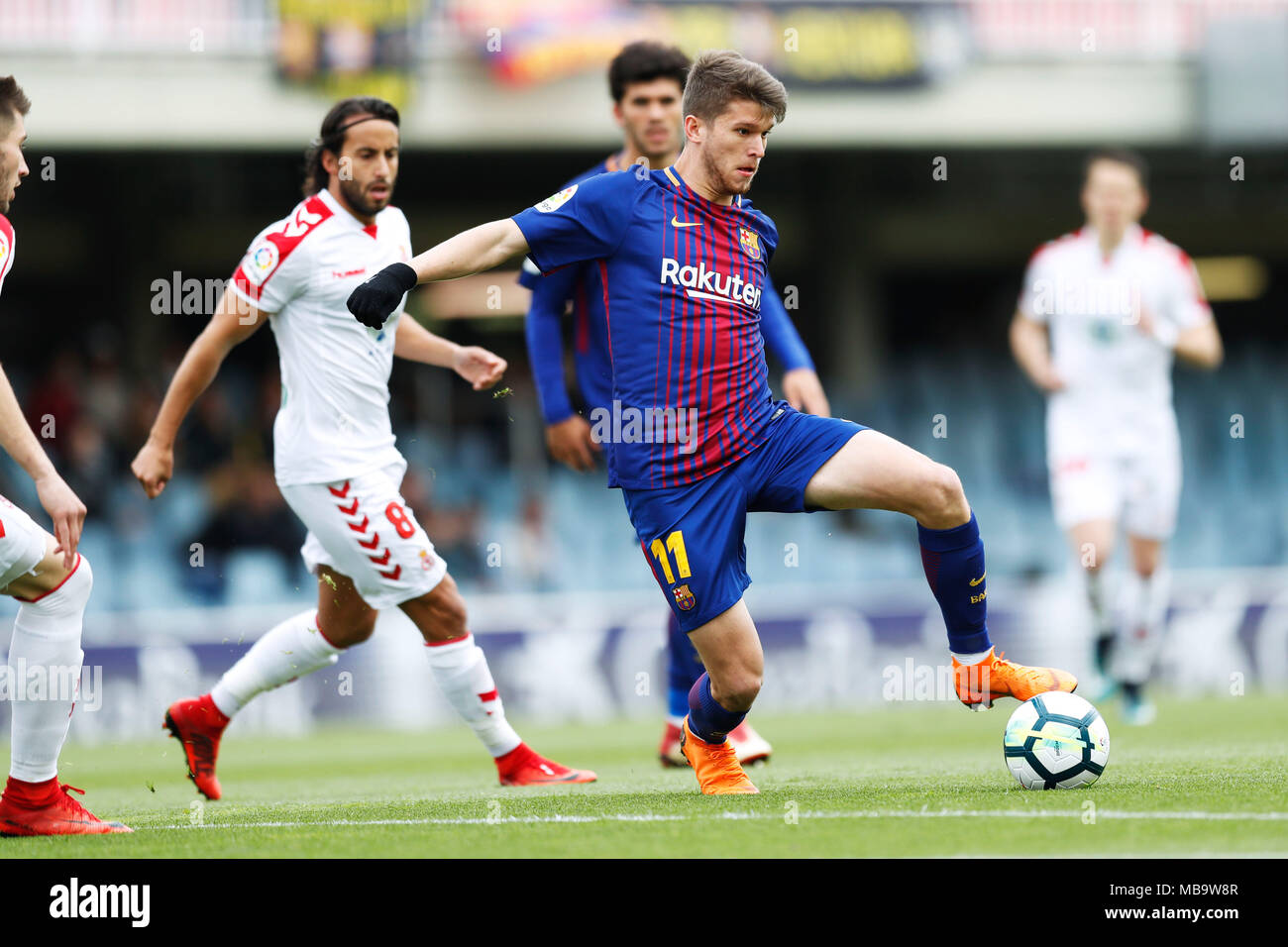 Barcelona, Spain. Credit: D. 7th Apr, 2018. Marc Cardona (Barcelona B ...