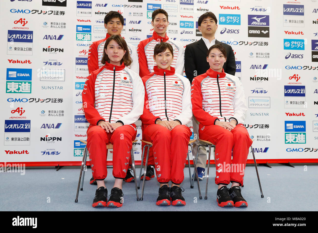 Ajinomoto National training Center, Tokyo, Japan. 9th Apr, 2018. (L-R) Nao Horomura, Yui Ohashi ...