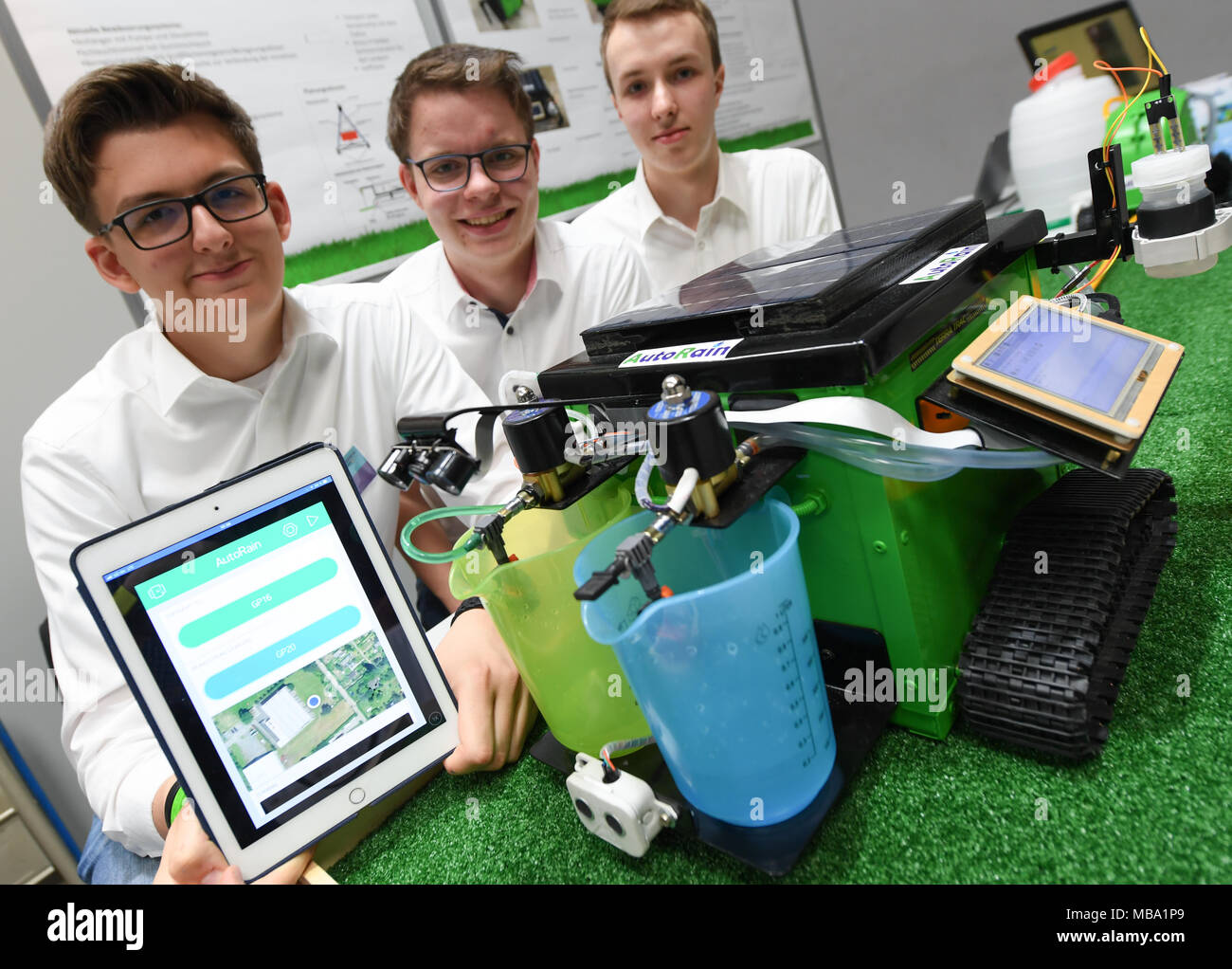 09 April 2018, Germany, Darmstadt: Tom Goetz (l-r), Moritz Neumann and ...