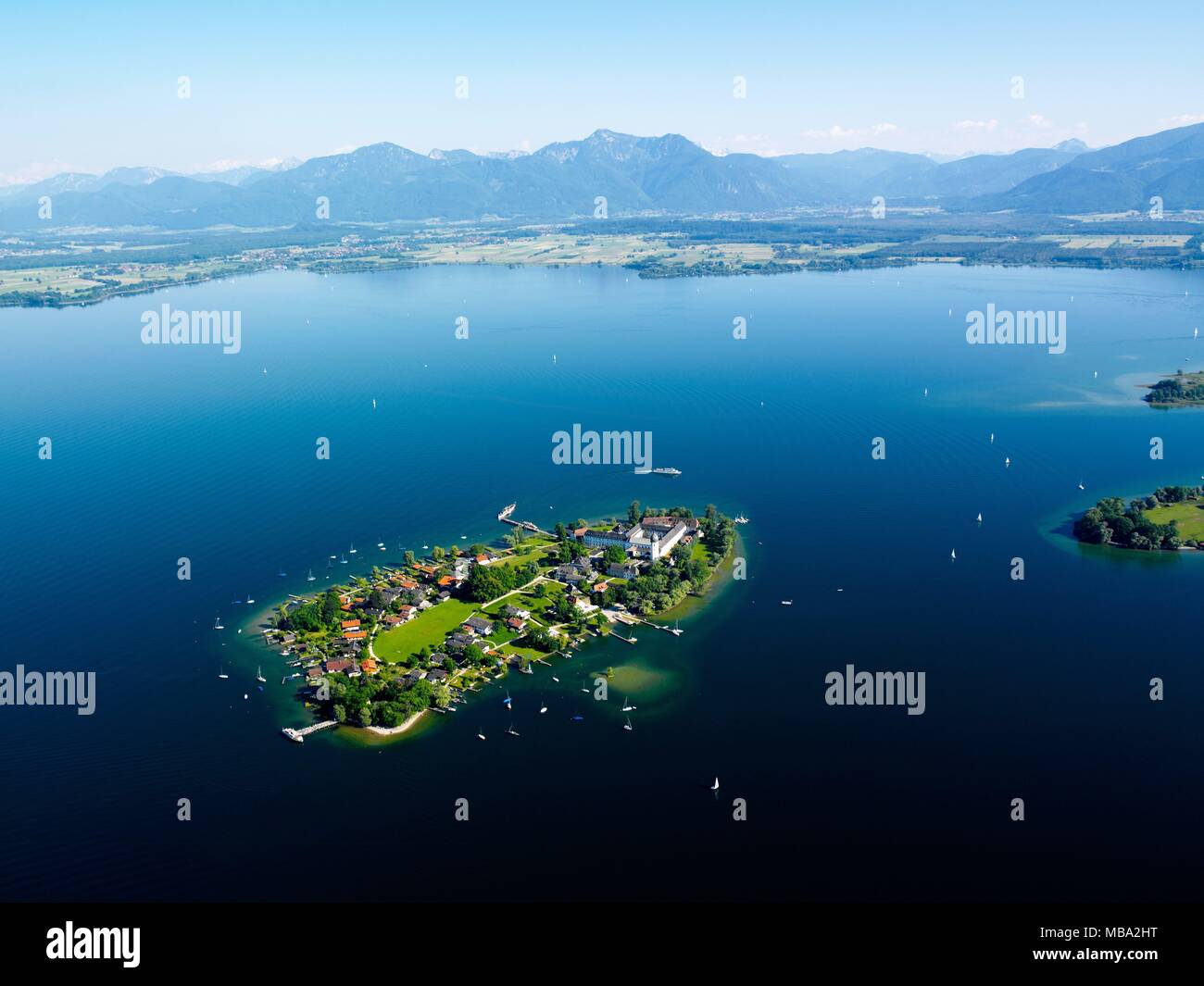 CHIEMSEE 20 July 2006 The island of Frauenchiemsee in Chiemsee lake in ...