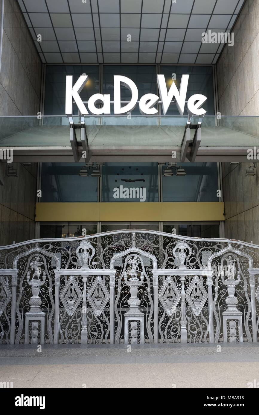 Berlin, Germany. 20th May, 2016. The main entrance of the KaDeWe ...