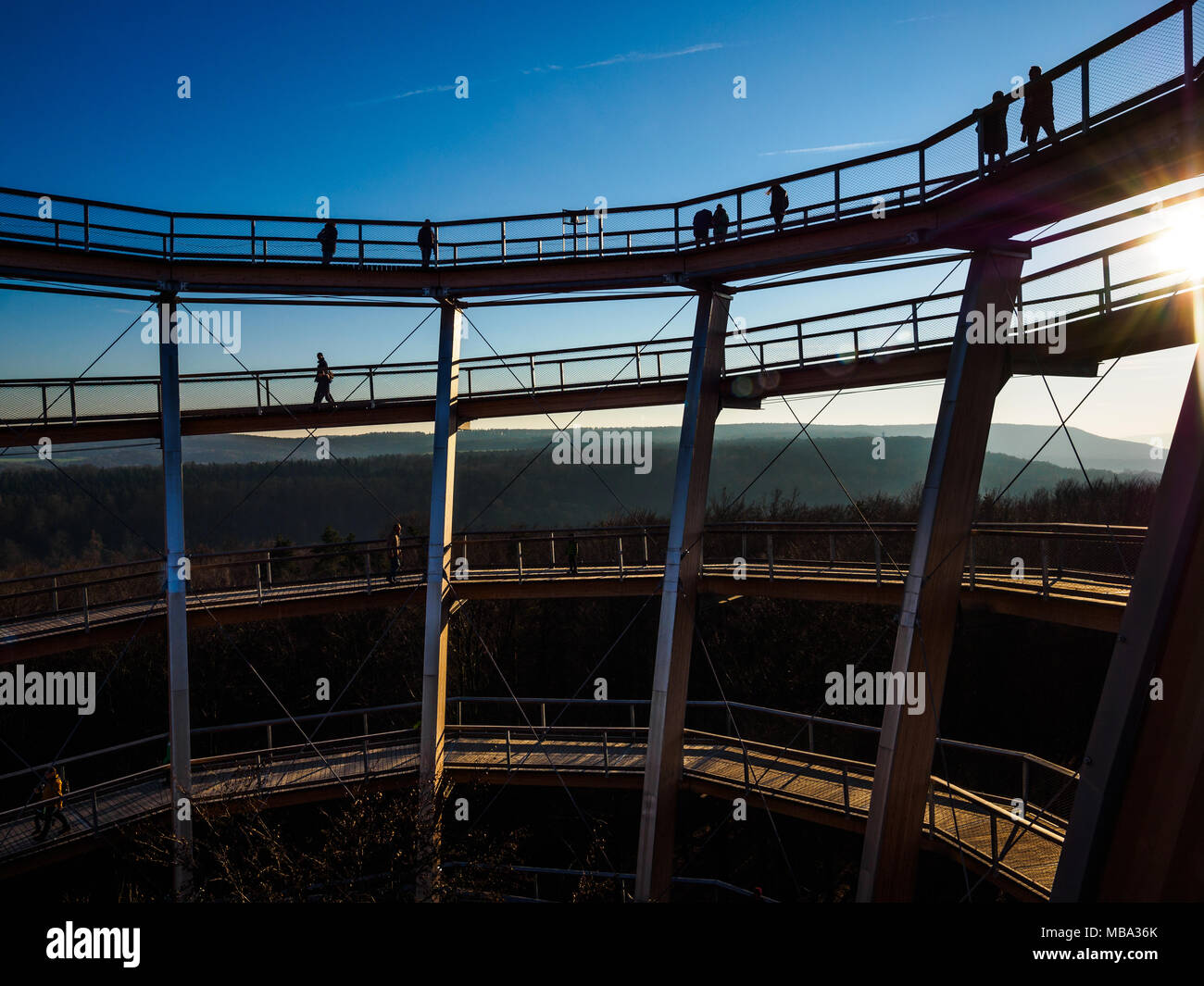 Ebrach, Germany. 10th Dec, 2016. Visitors enjoy the view from the tower ...