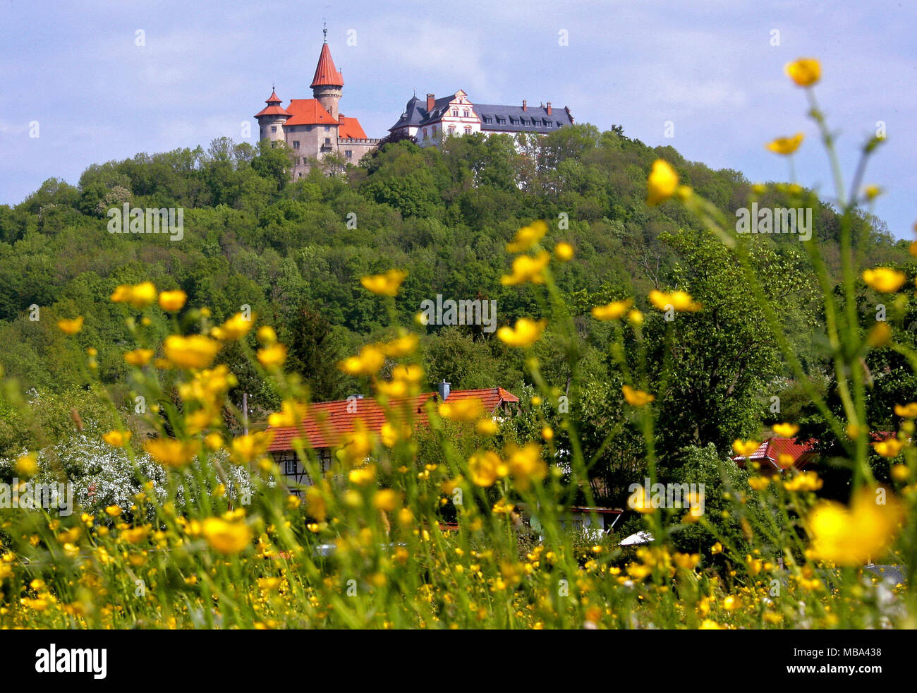 View of Heldburg Fortress in the German state of Thuringia, pictured on ...
