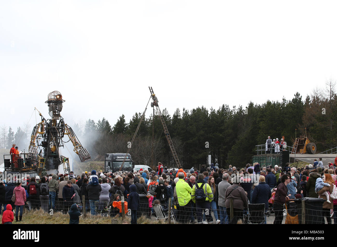 Man Engine Cymru at Parc Bryn Bach in Tredegar , South Wales on Monday ...