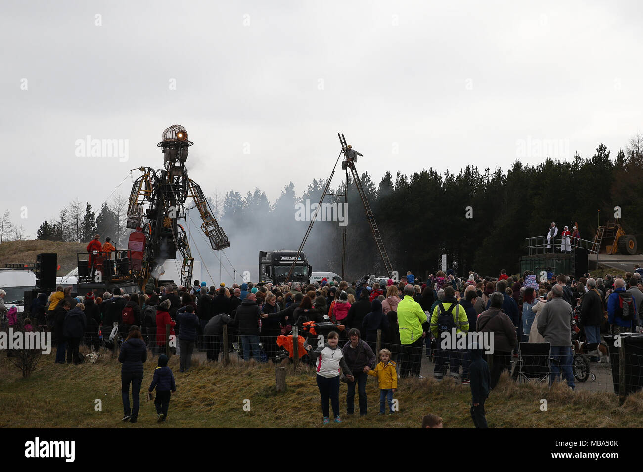 Man Engine Cymru at Parc Bryn Bach in Tredegar , South Wales on Monday ...