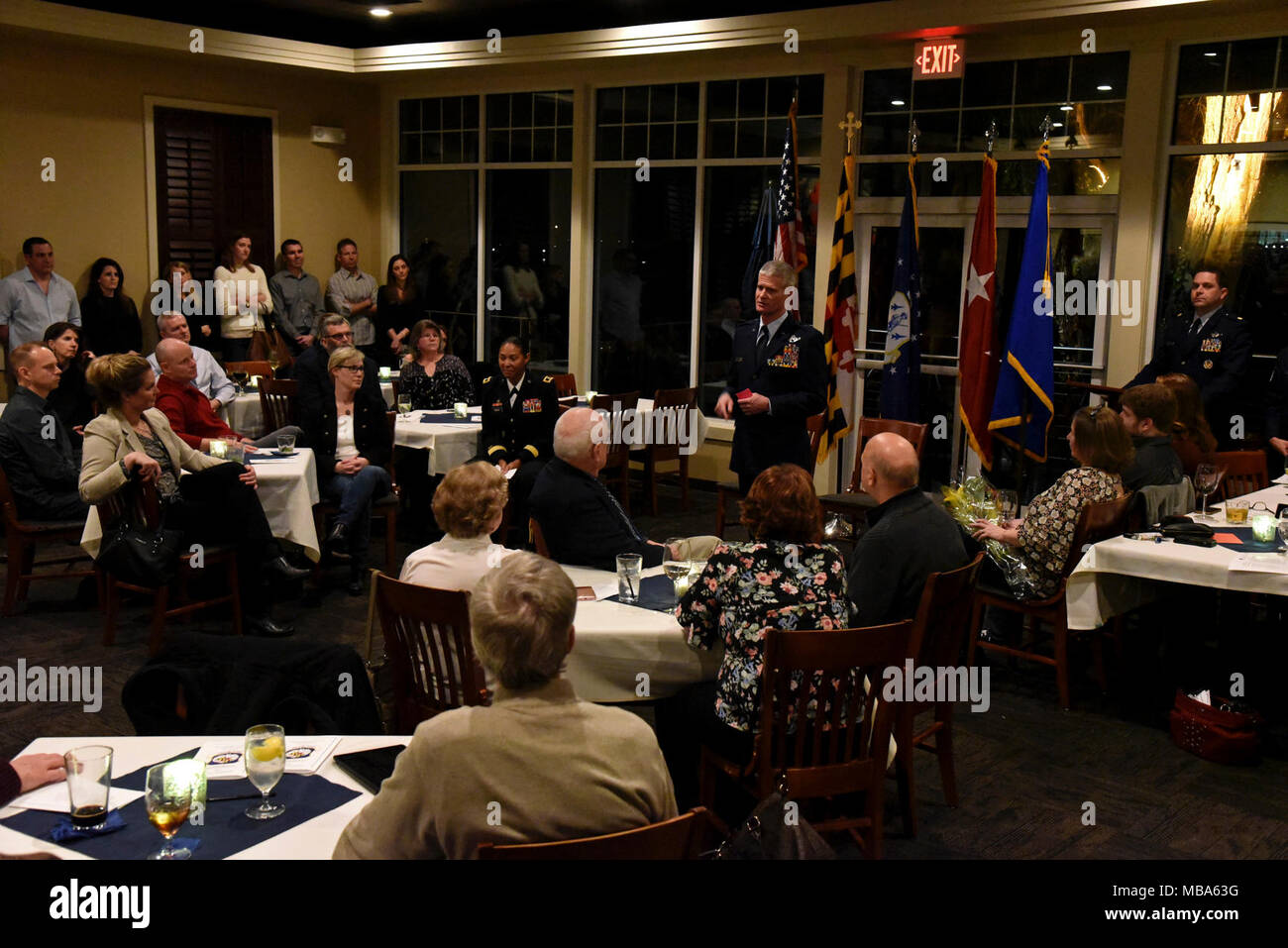 Air Force Brig. Gen. Paul Johnson, 175th vice wing commander, gives a ...