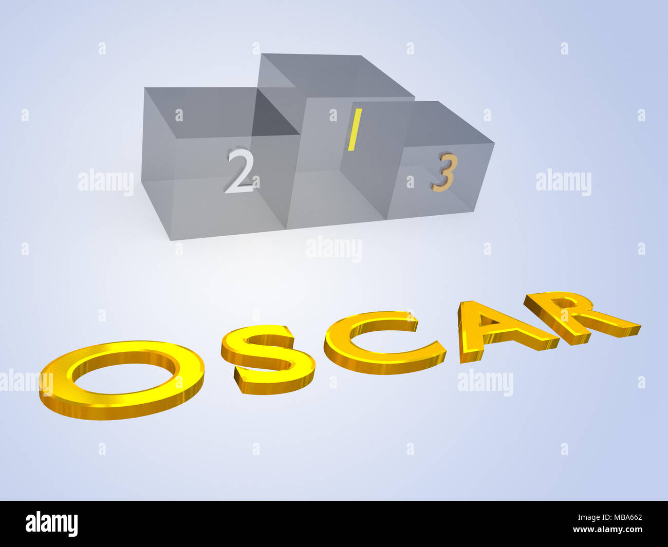 3D illustration of Oscar title with a podium as a background Stock ...