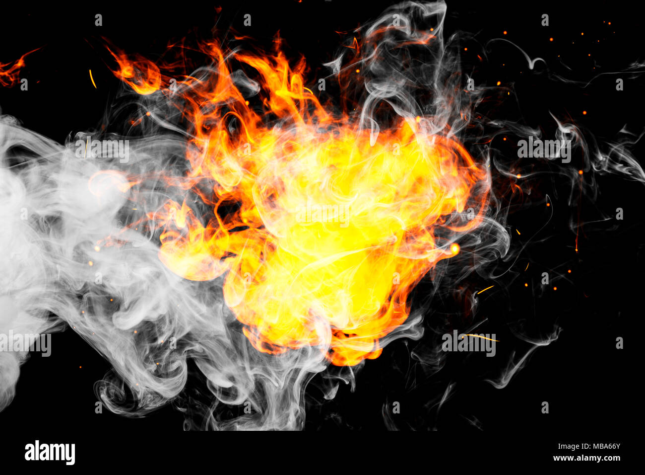 Fire flames background. Colorful fiery smoke on a black isolated ...