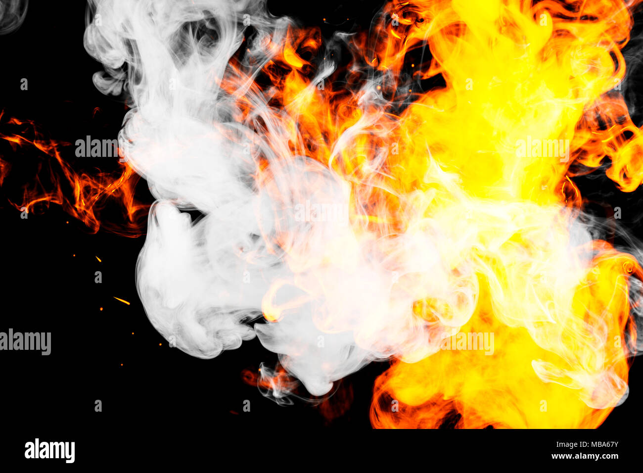 Fire flames background. Colorful fiery smoke on a black isolated ...