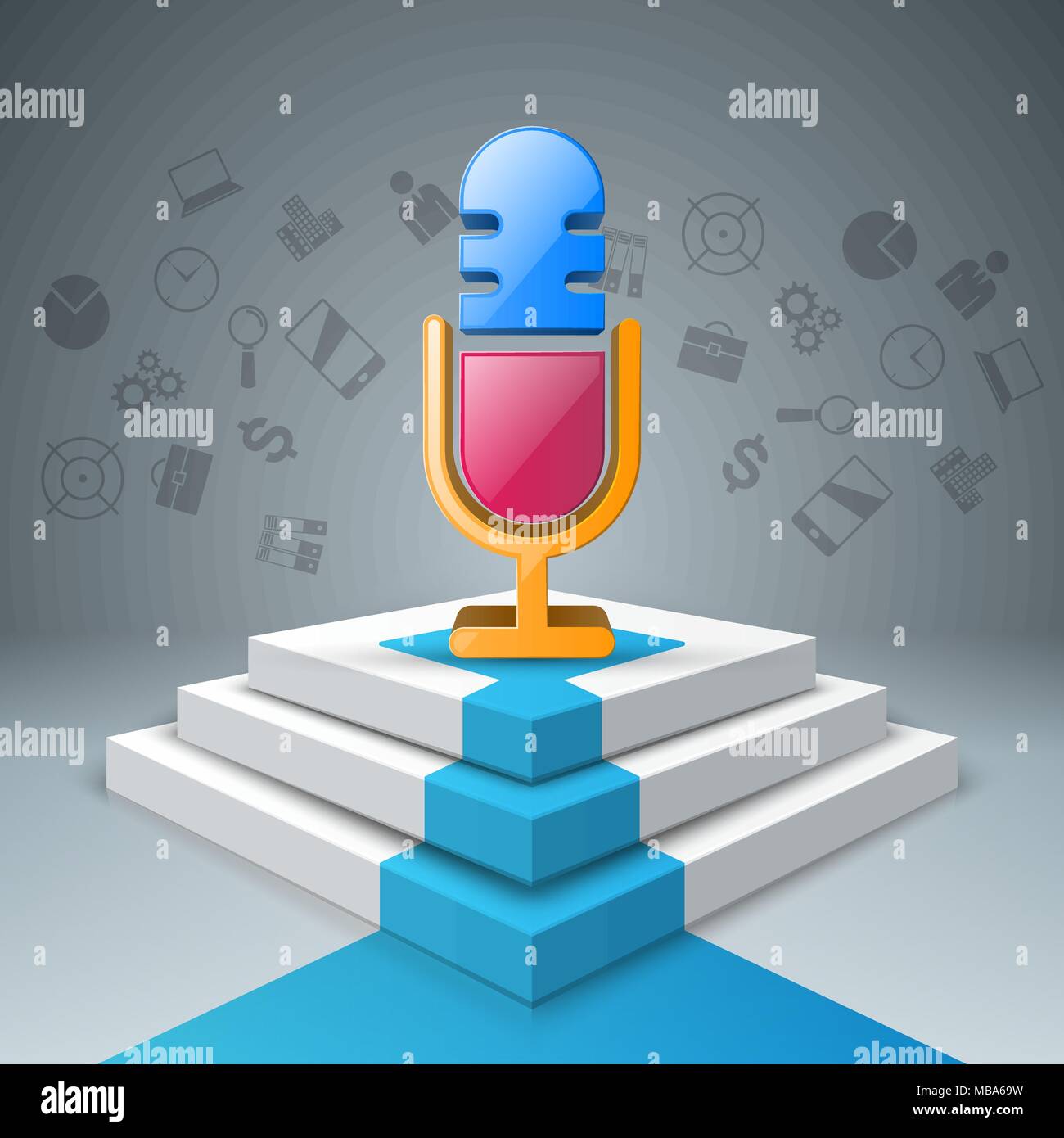 Business Infographics. Microphone icon Stock Vector Image & Art - Alamy