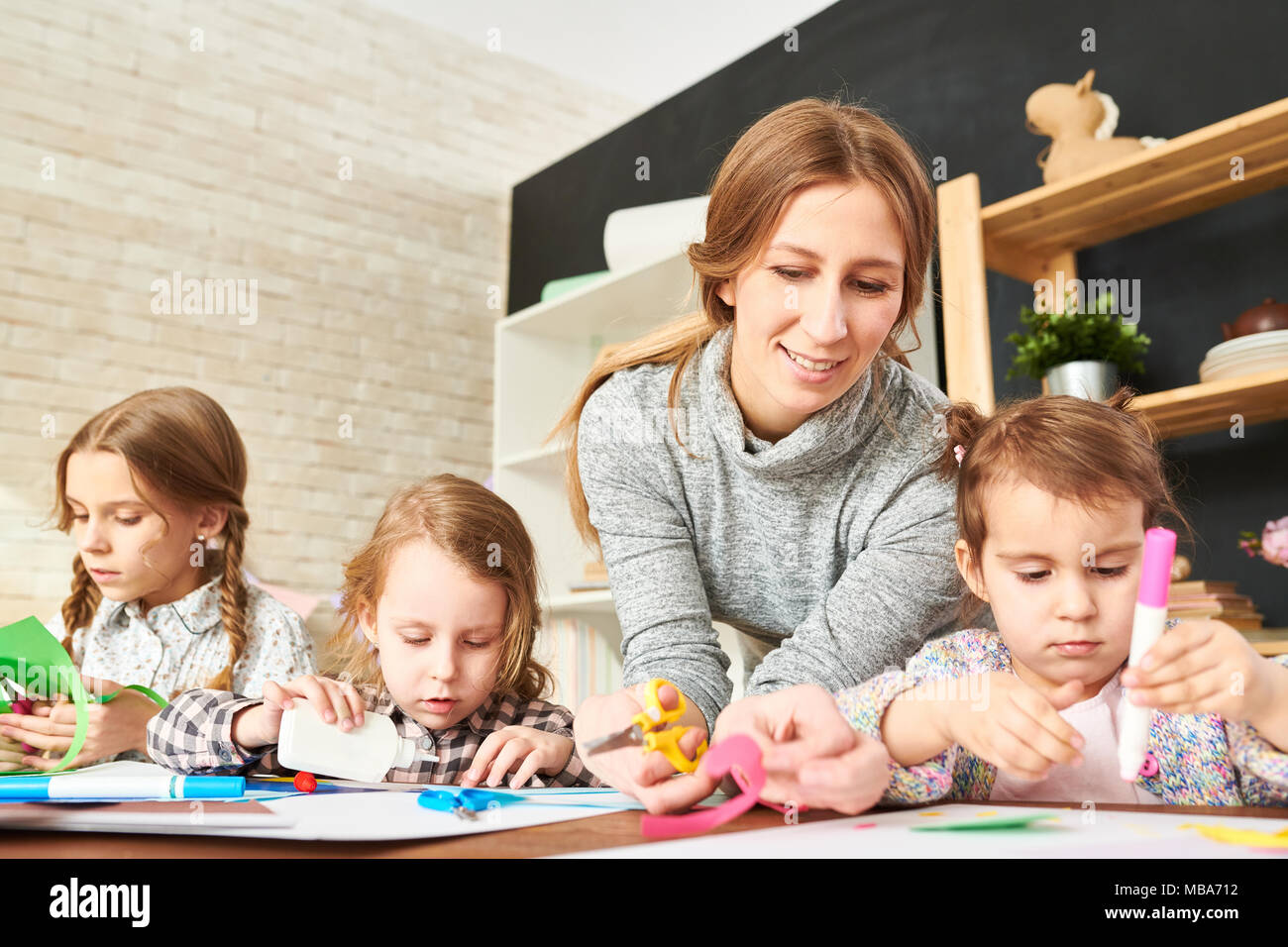 Expressing Creativity at Art Studio Stock Photo - Alamy