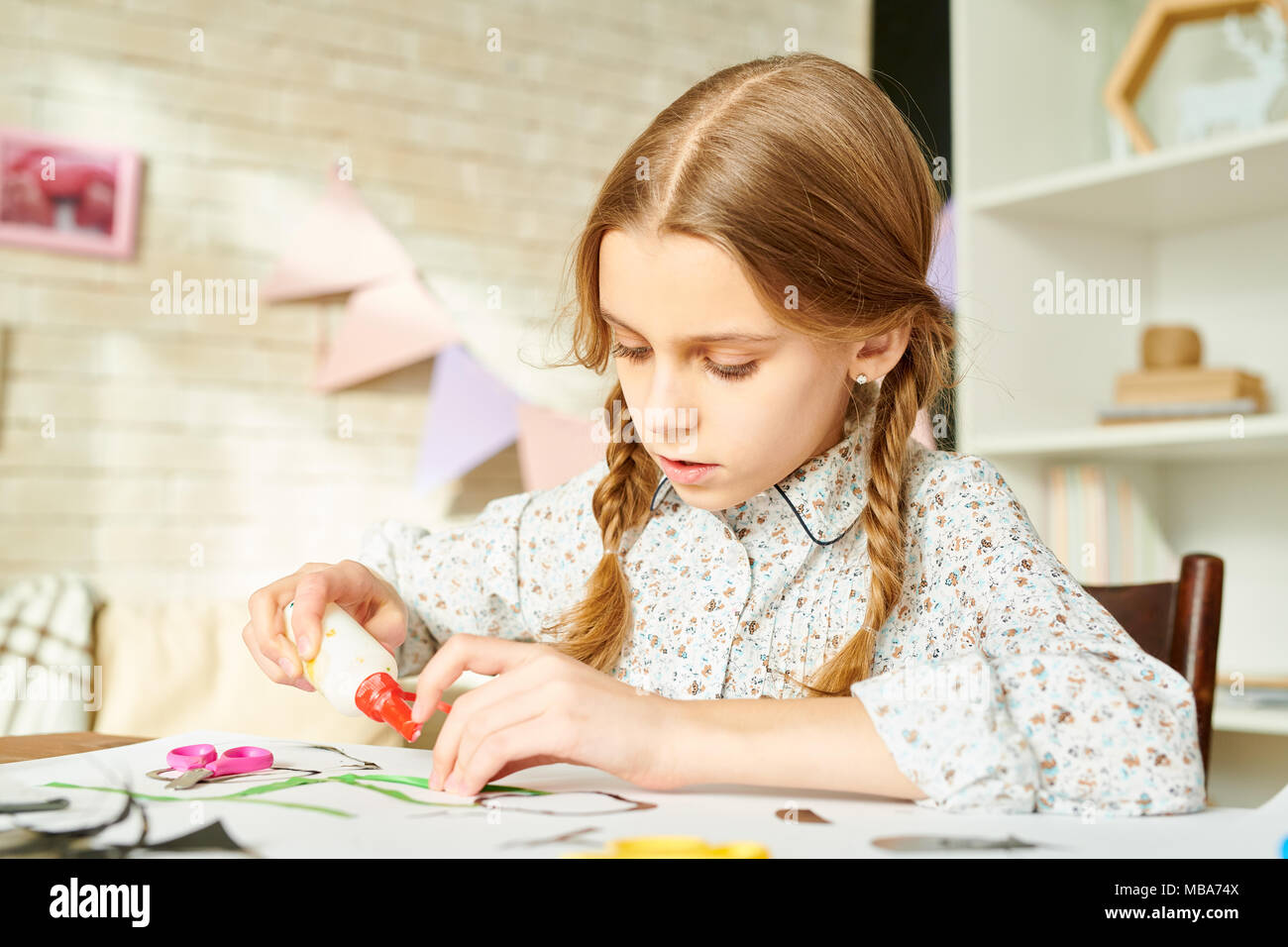 Making Present for Mom Stock Photo - Alamy