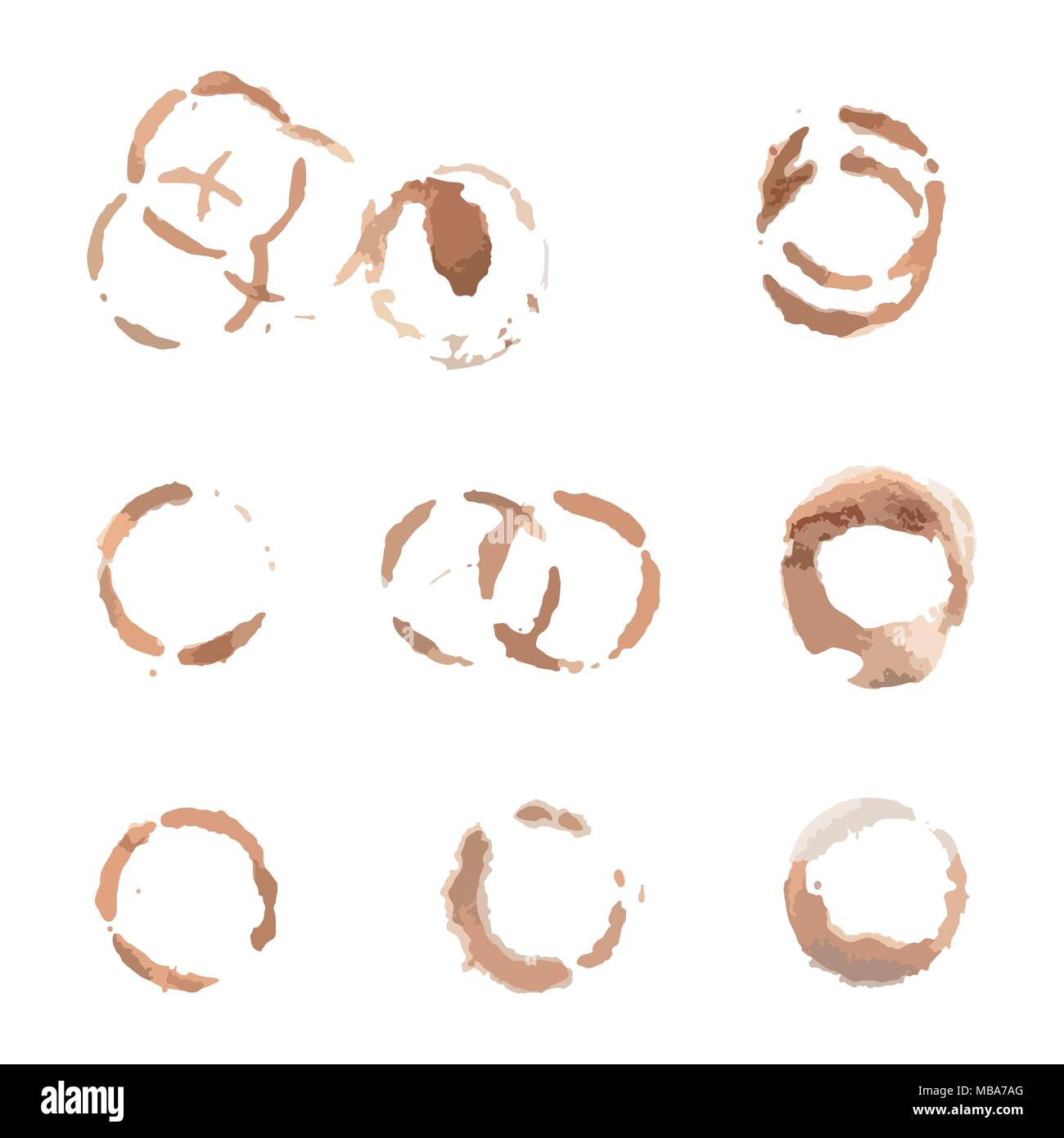 Round brown coffee stains Stock Vector Image & Art - Alamy