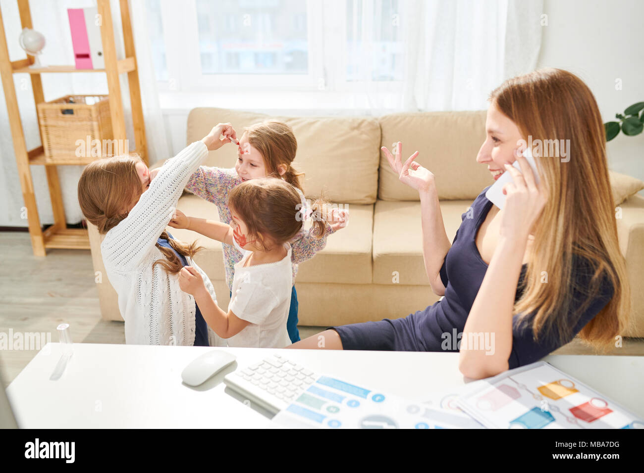 Busy family children hi-res stock photography and images - Alamy